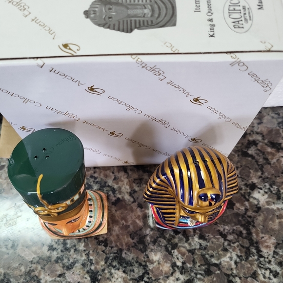 Pacific Giftware | Dining | Egyptian King Tut Queen Nefertiti Salt ...